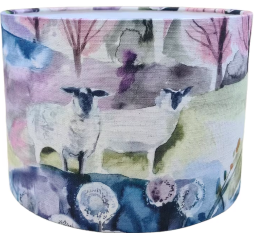 Lampshade, Watercolour Sheep in Landscape Design - Becksteps Gallery
