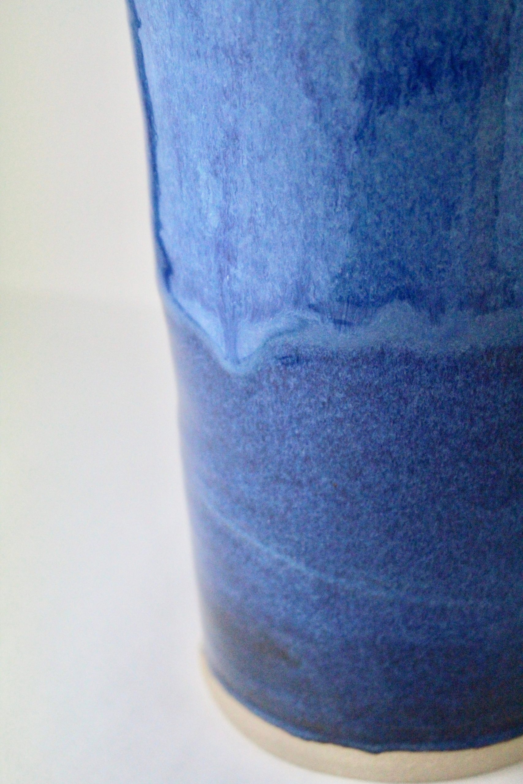 Medium Hand-thrown Stoneware Vase, Blue Glaze - Becksteps Gallery